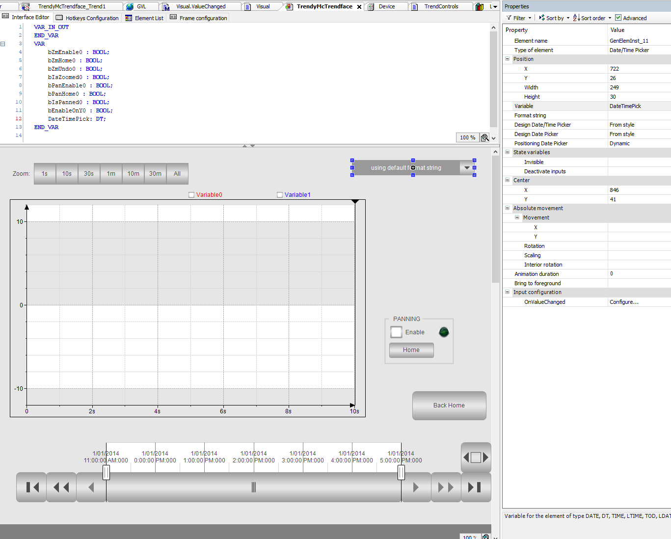 CODESYS Forge - CODESYS Forge / Talk / Visualization 🇬🇧: Change date range of Trend